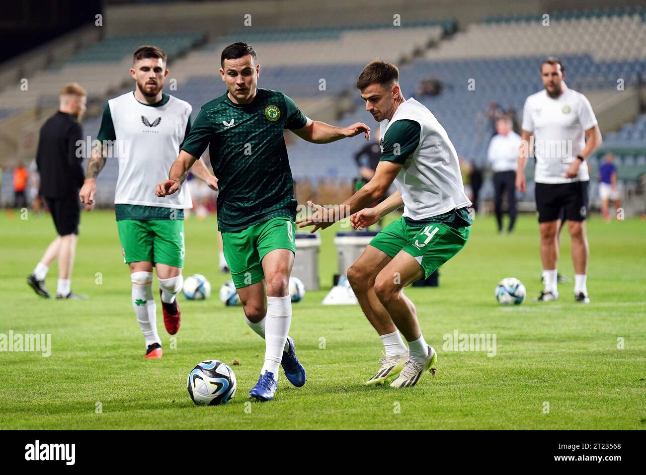 Republic of Ireland’s Josh Cullen and Jayson Molumby warm up on the ...