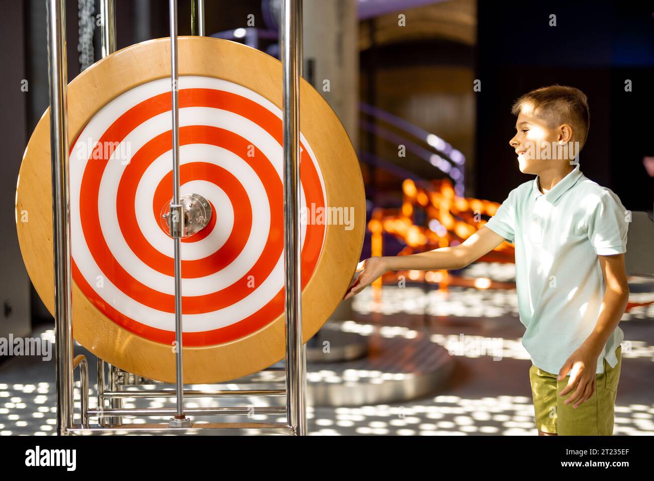 Little boy visits a science museum Stock Photo - Alamy
