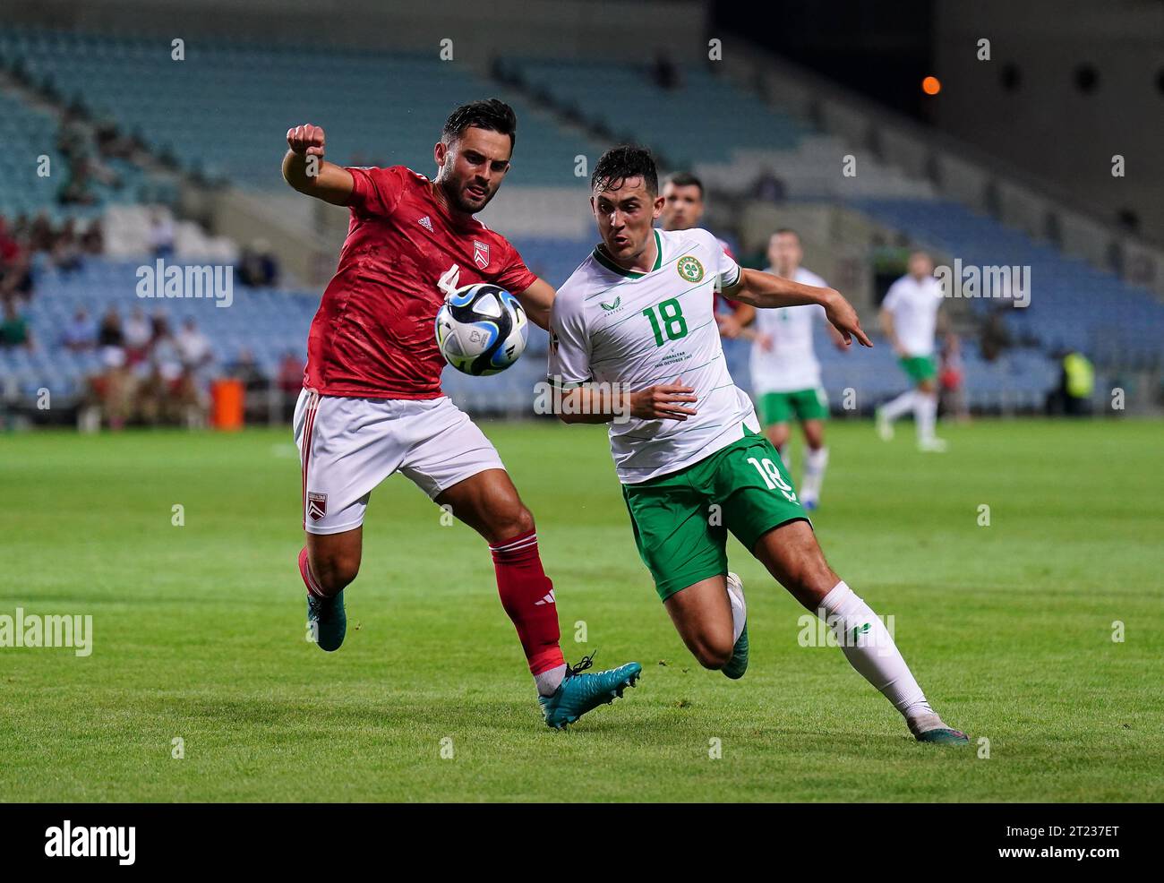 Gibraltar’s Jack Sergeant and Republic of Ireland’s Jamie McGrath ...