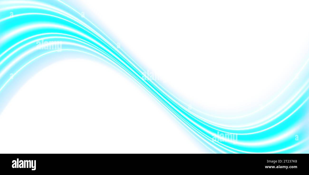 Blue wave showing a stream of clean fresh air. Modern wavy lines air ...