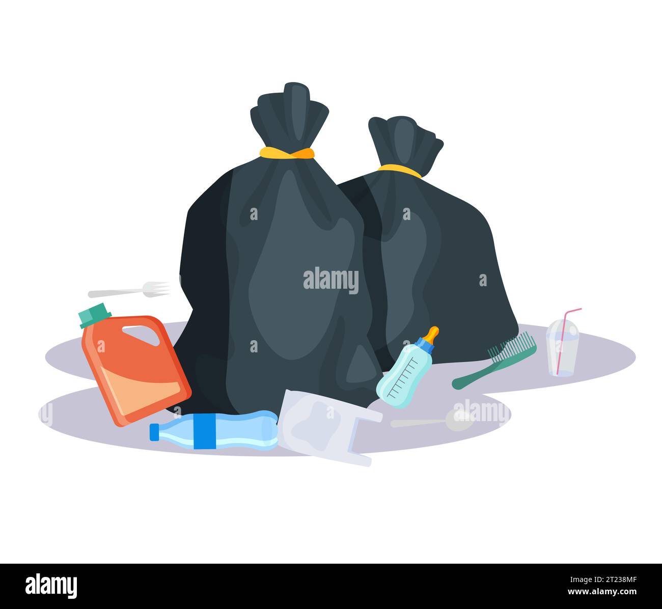 Waste Management - Plastic Waste in Black Bags - Icon as EPS 10 File ...