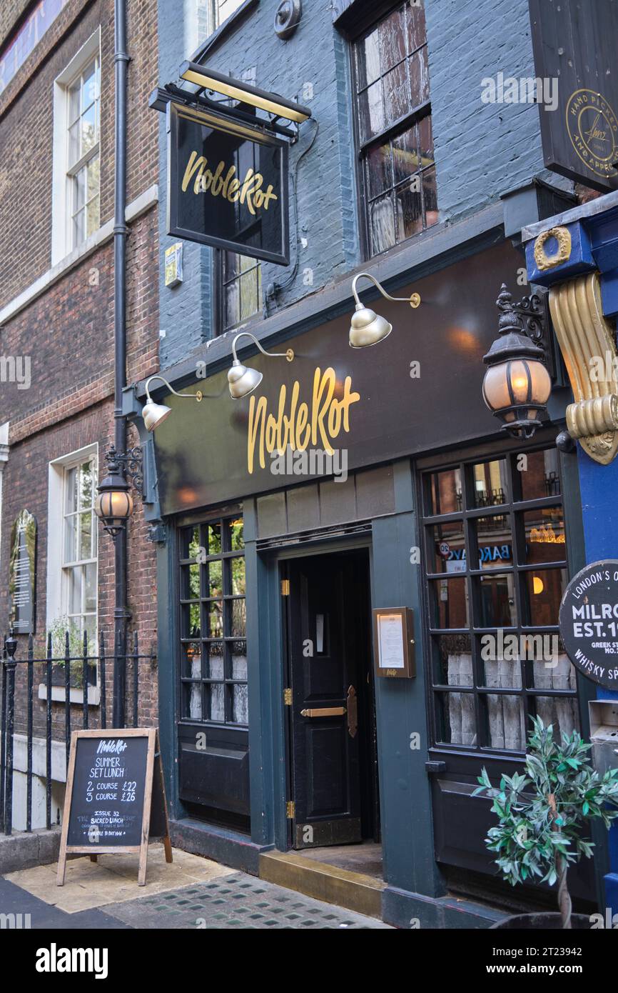 Noble Rot Greek Street London England UK Stock Photo - Alamy