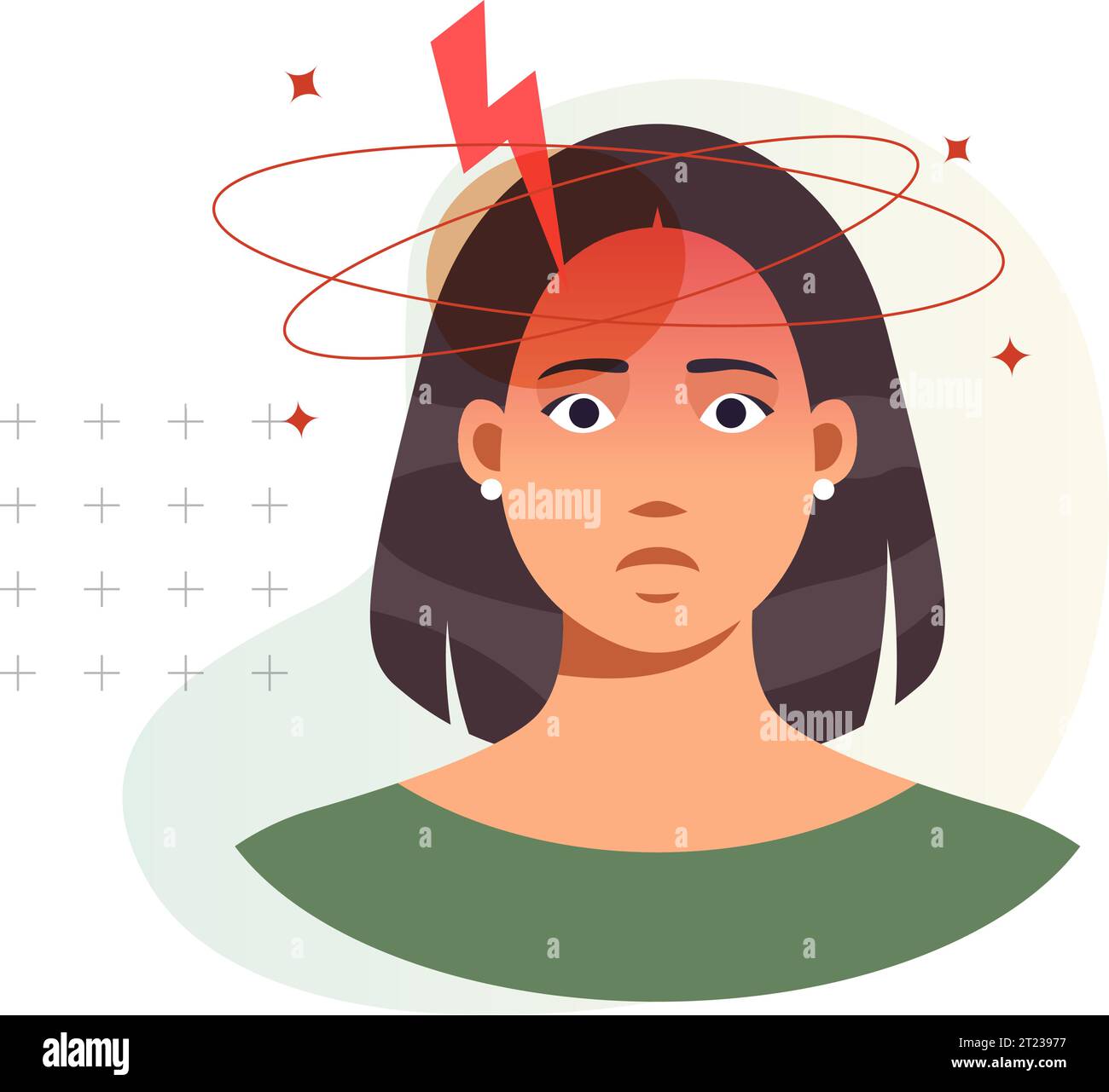 Woman headache mental health Cut Out Stock Images & Pictures - Alamy