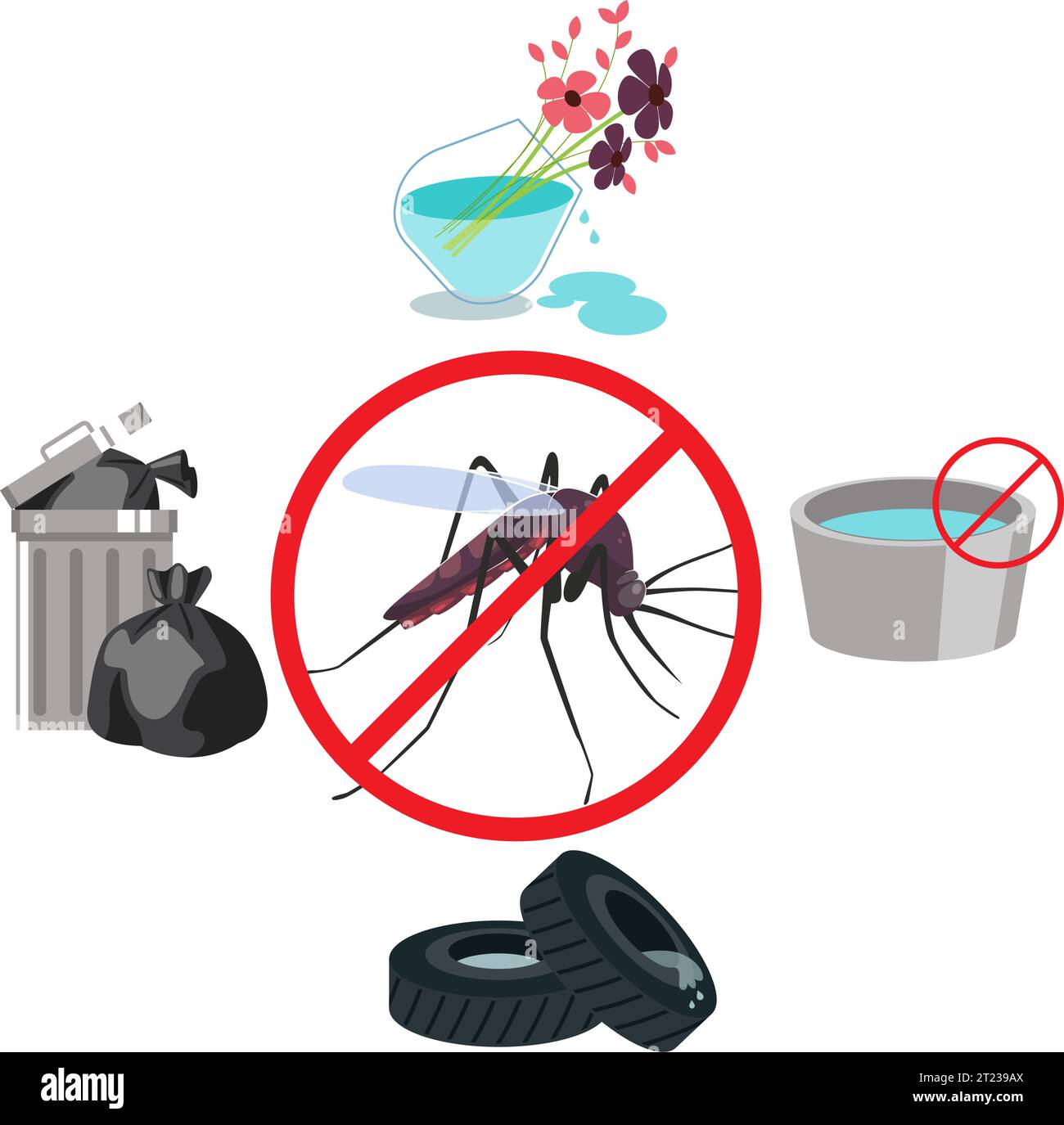 Dengue Prevention - Avoid Water Collection - Stock Illustration as EPS ...