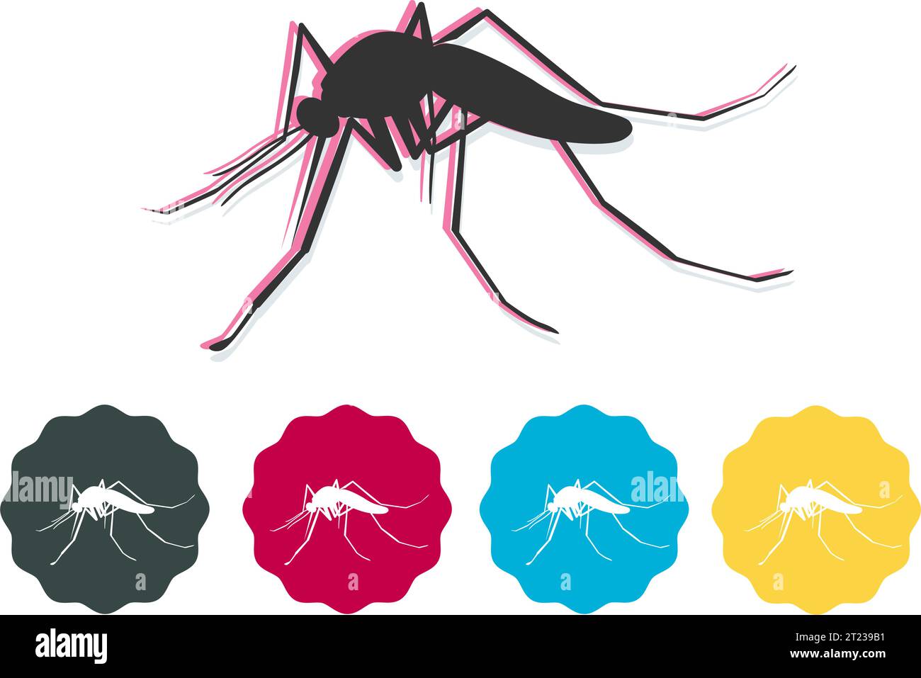 Mosquito biting on Human Skin - Stock Illustration as EPS 10 File Stock ...