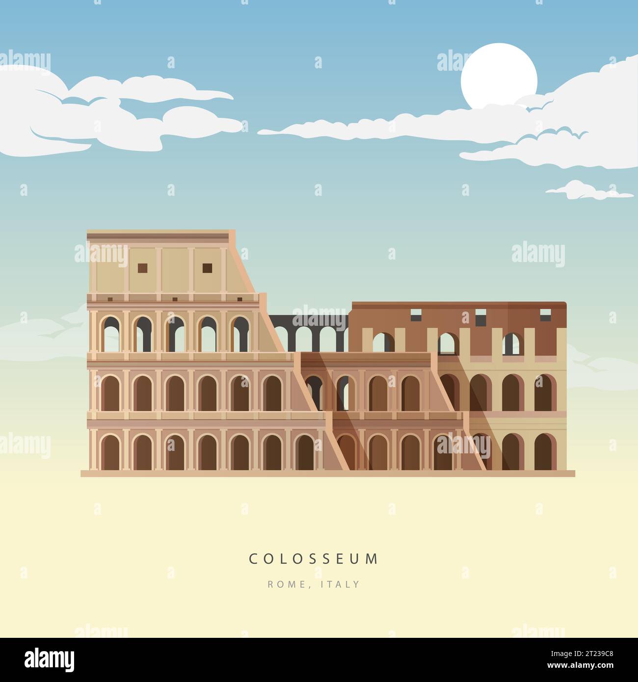 The Colosseum - An Elliptical Amphitheatre - Stock Illustration as EPS ...