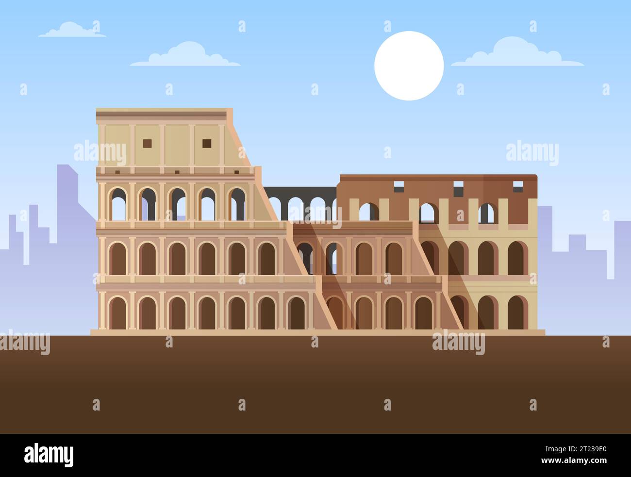 The Colosseum - An Elliptical Amphitheatre - Stock Illustration as EPS ...