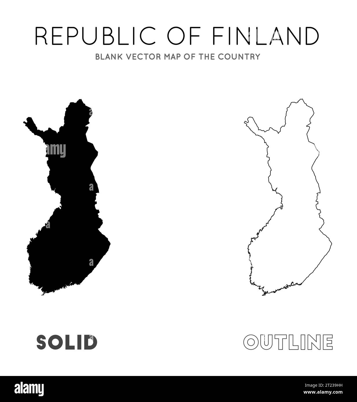 Finland map. Blank vector map of the Country. Borders of Finland for ...