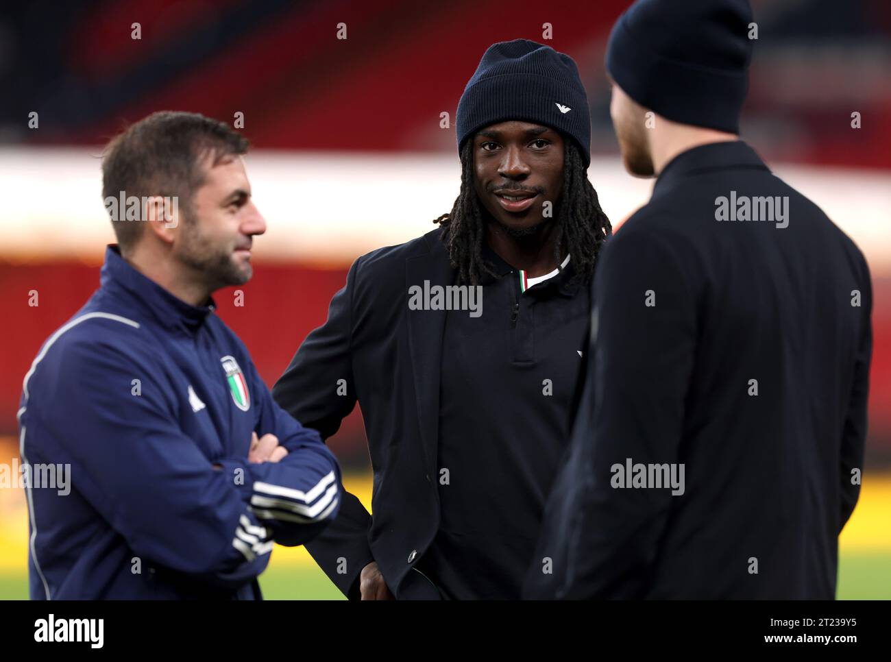 Italy's Moise Kean during a pitch walk at Wembley Stadium, London ...