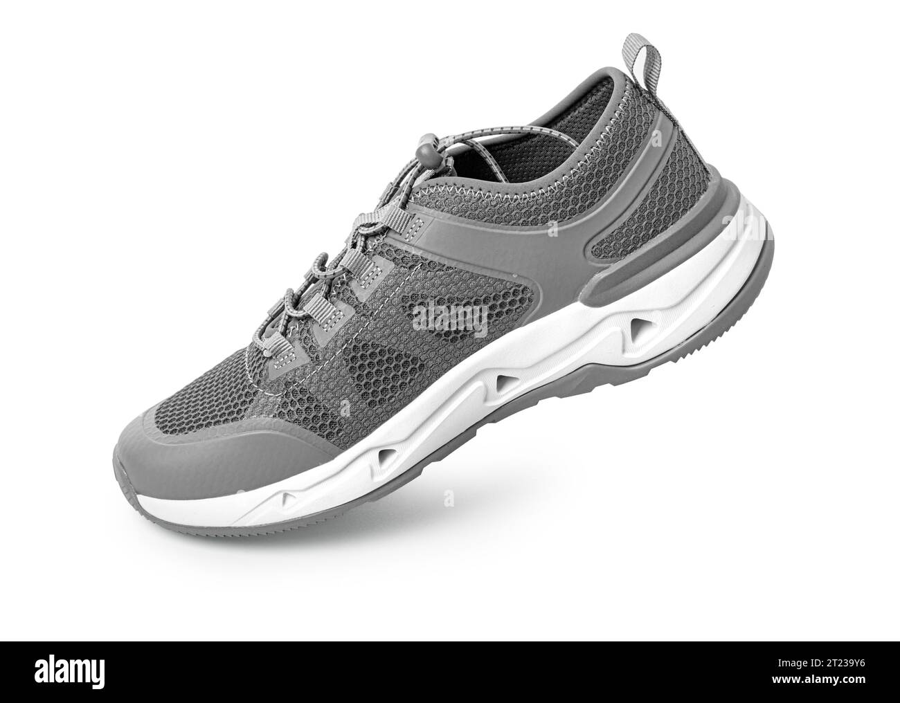 Modern sneakers isolated on white background. Grey color. With clipping ...