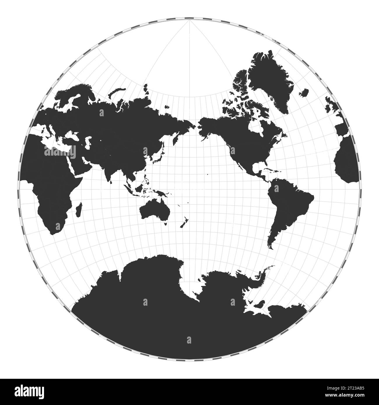 Vector world map. Lagrange conformal projection. Plain world ...