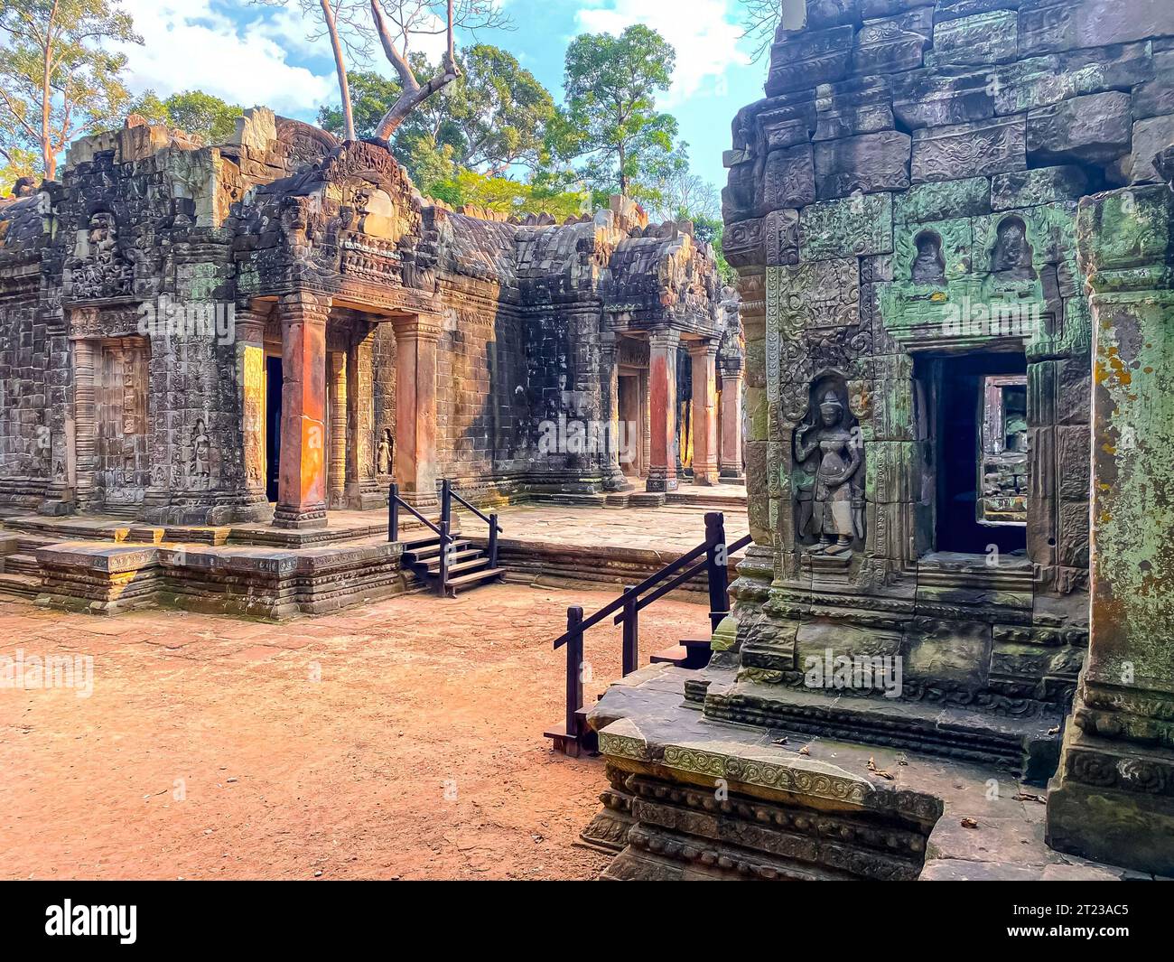 Ta Prohm, a mysterious temple of the Khmer civilization, located on the ...