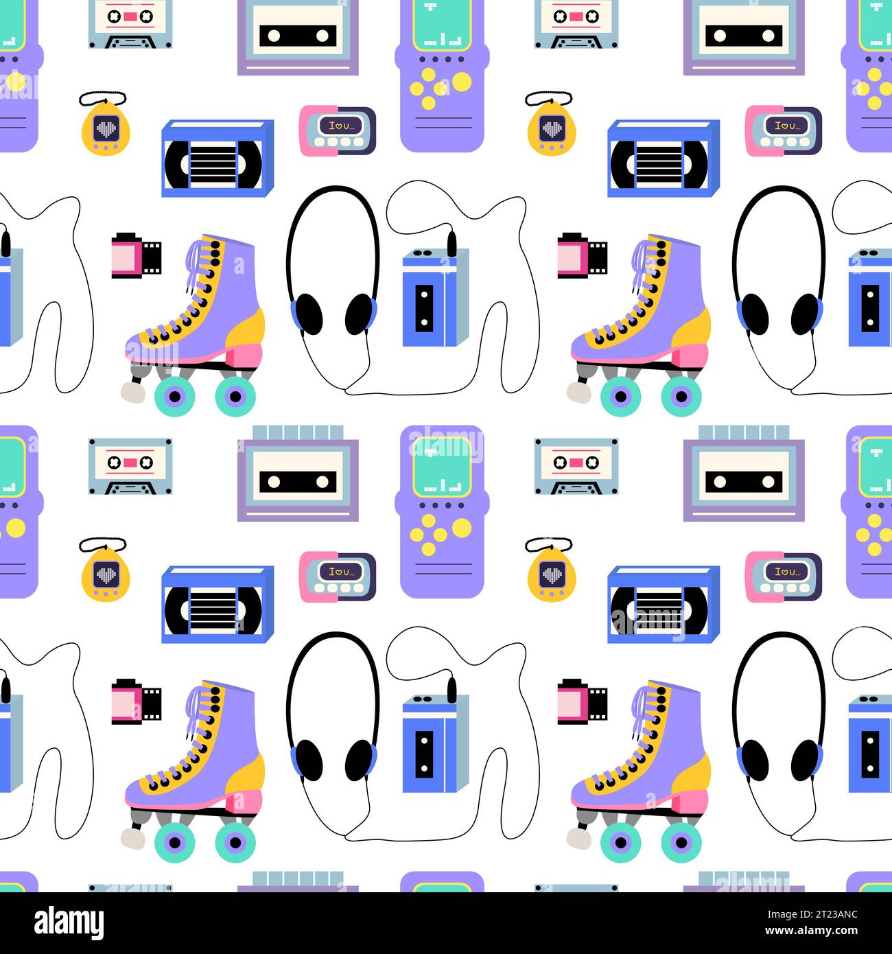 Classic 80s and 90s vector seamless pattern Stock Vector Image & Art ...