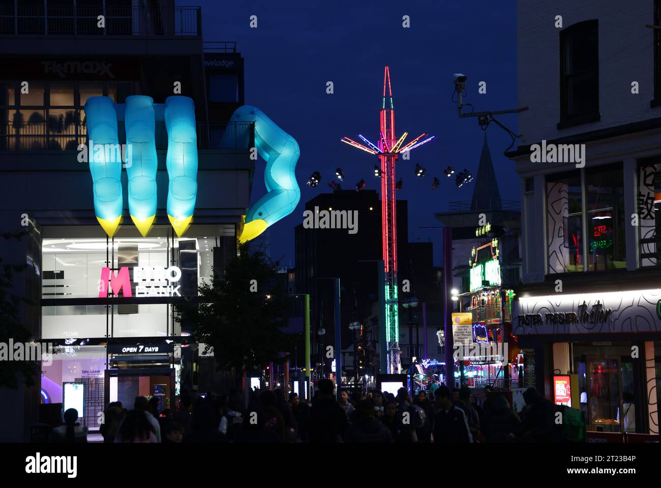 Leicester, Leicestershire, UK. 16th October 2023. Grim Fingers hang ...