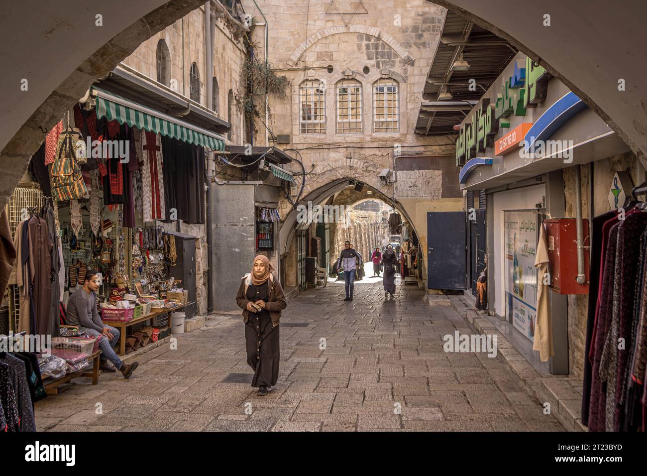 The local people and small stores are on the streets of Muslim Quarter ...