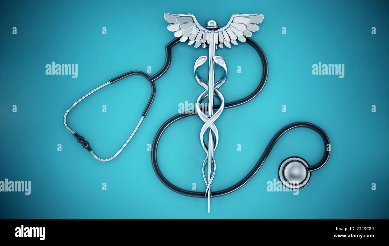 Stethoscope symbol medicine caduceus 3d hi-res stock photography and ...