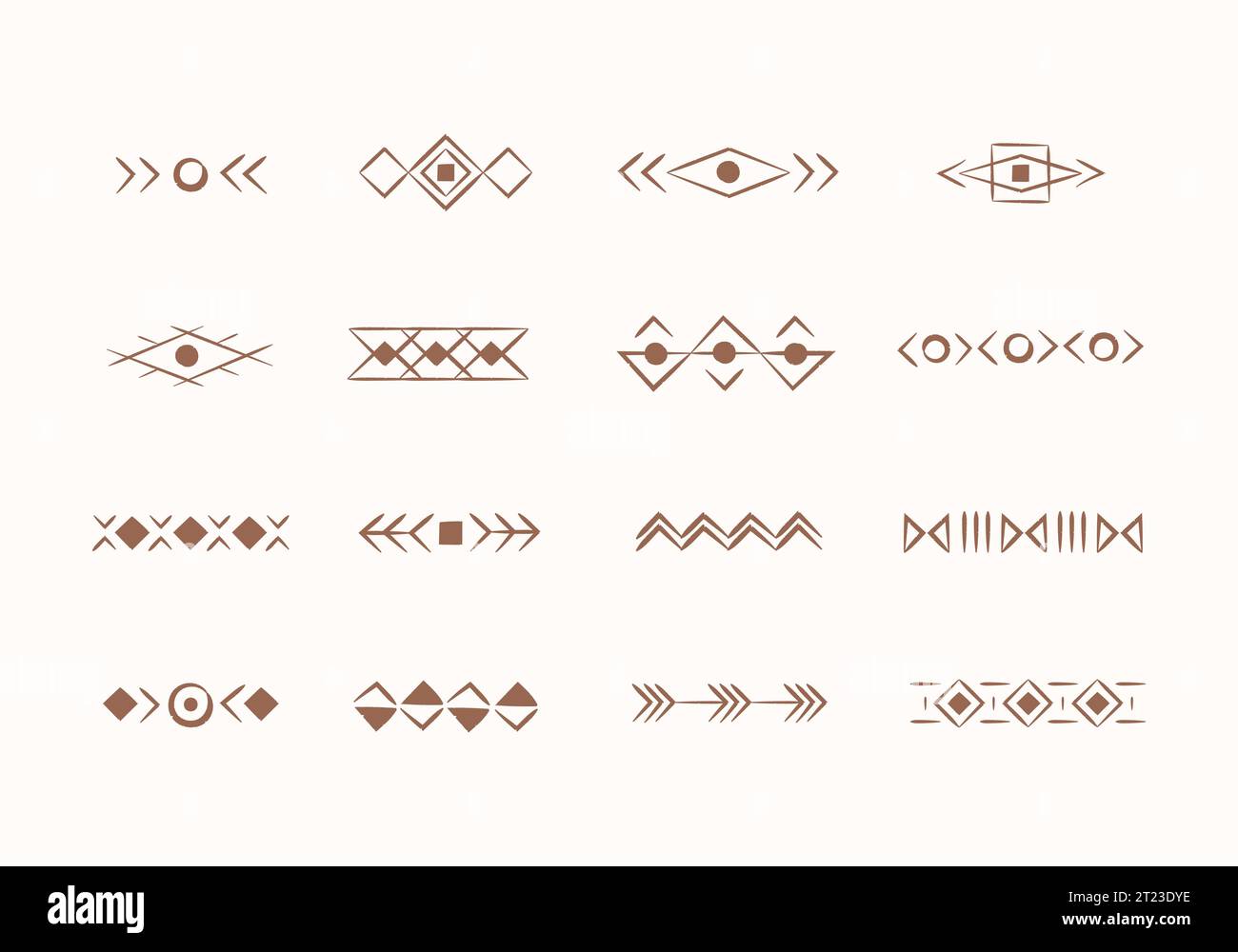 Aztec ethnic vector decorative element set. Native American, Mexican ...