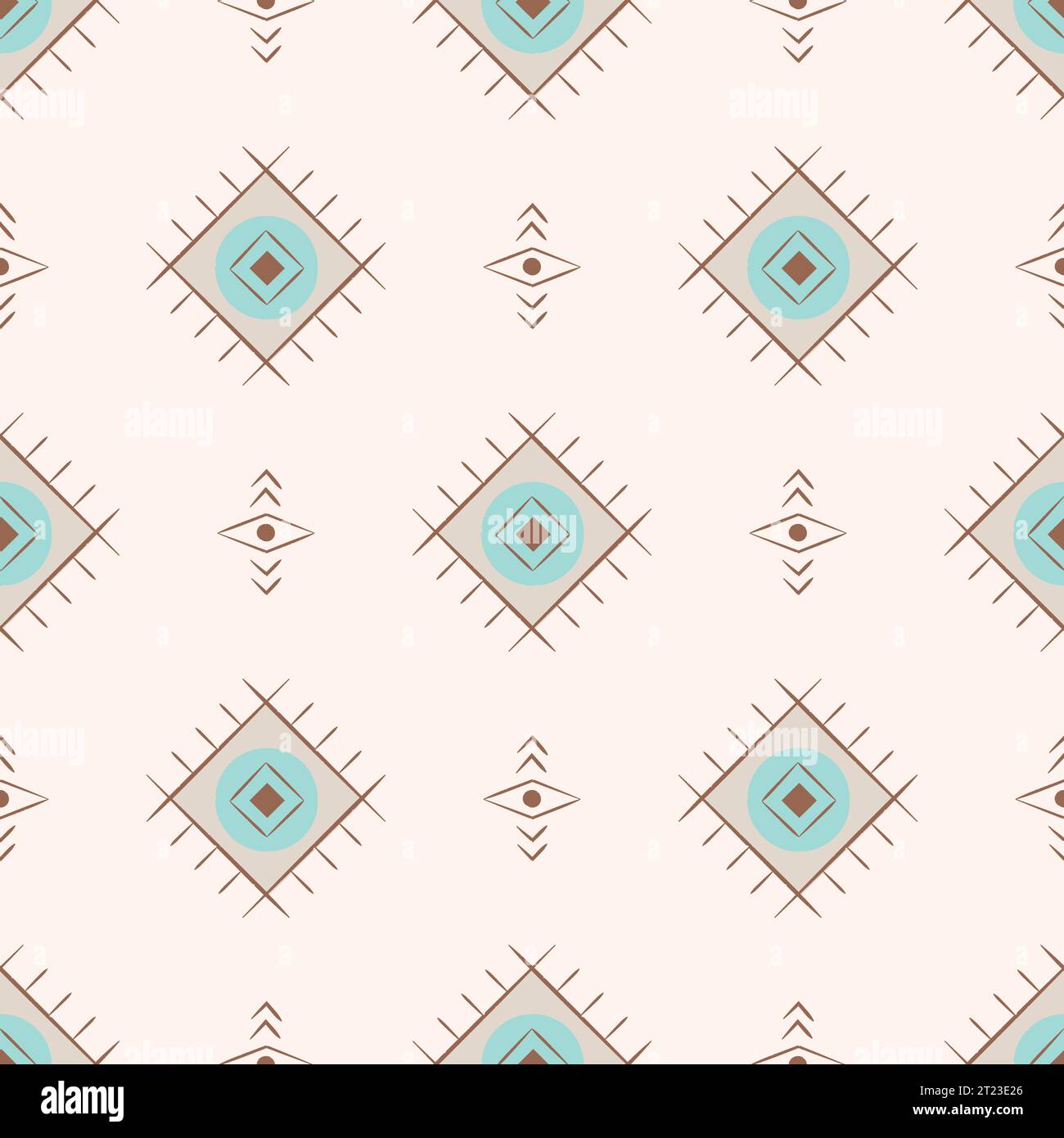 Aztec vector seamless pattern with rombs. Native American tribal ...