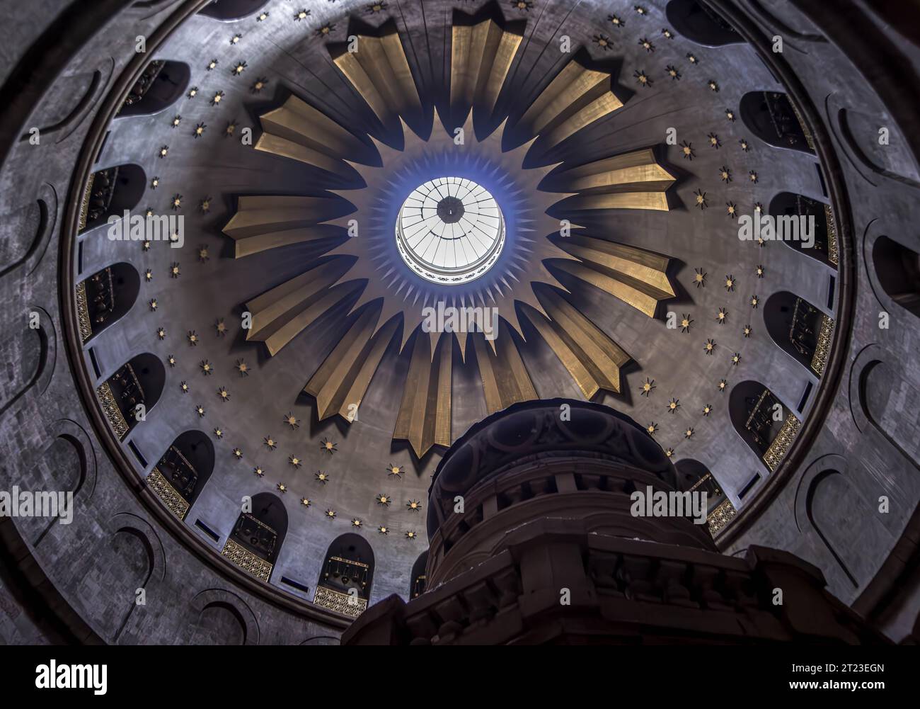 The Dome of the Anastasis in the the Church of the Holy Sepulchre, the ...