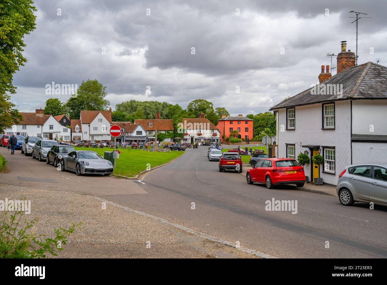 The village green at Finchingfield Essex Stock Photo - Alamy