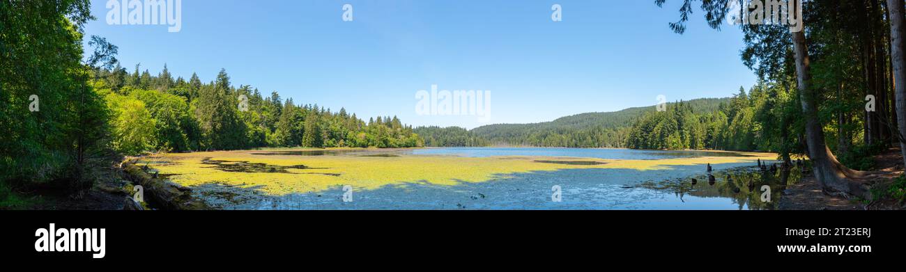 Panoramic view of Killarney Lake. Killarney Lake is a scenic spot in ...