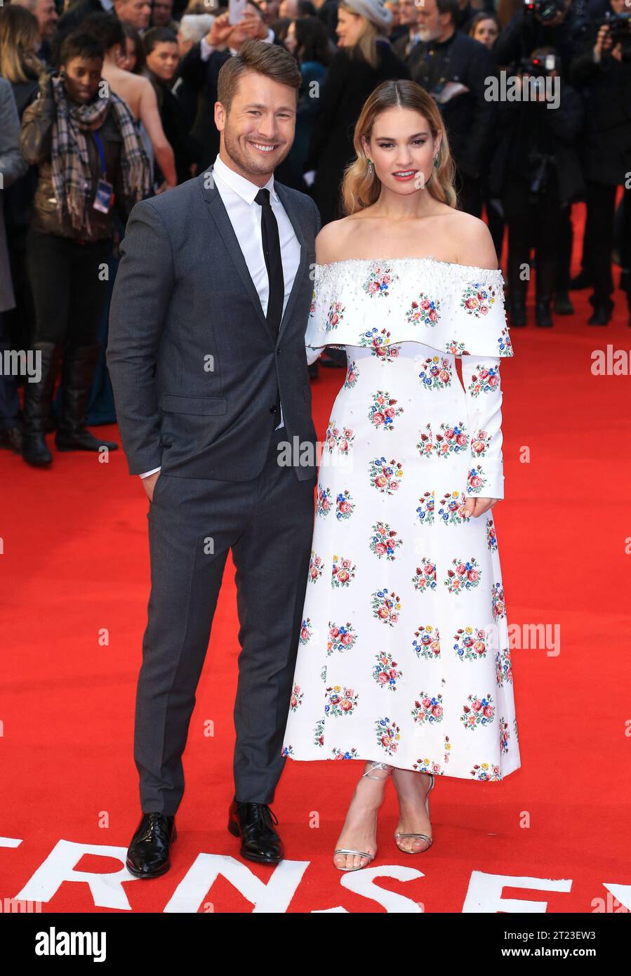 Glen Powell and Lily James attend 'The Guernsey Literary And Potato ...