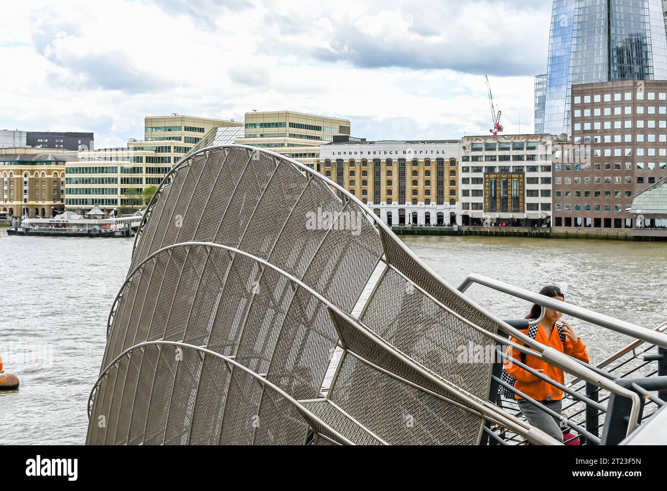 Fishmonger's Hall Wharf stairs way to King William Street, London Stock ...