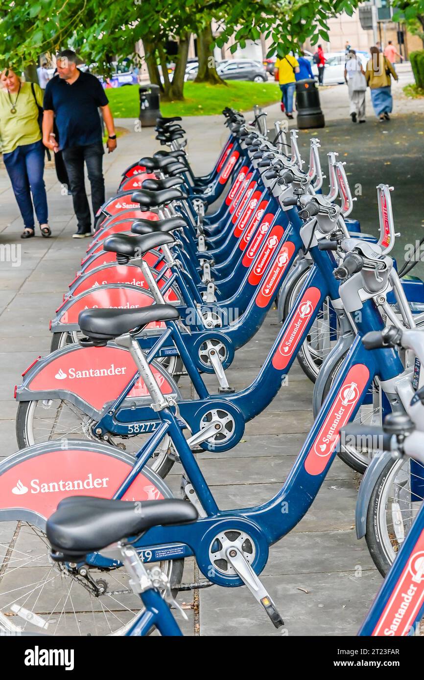 Bicycle parking station Stock Photo - Alamy