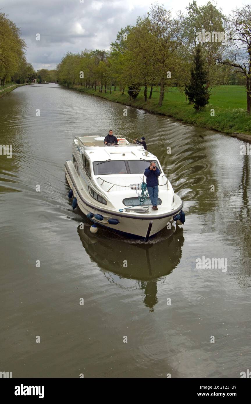 Boating on the Canal Du Midi in Southwest France, Europe Stock Photo ...