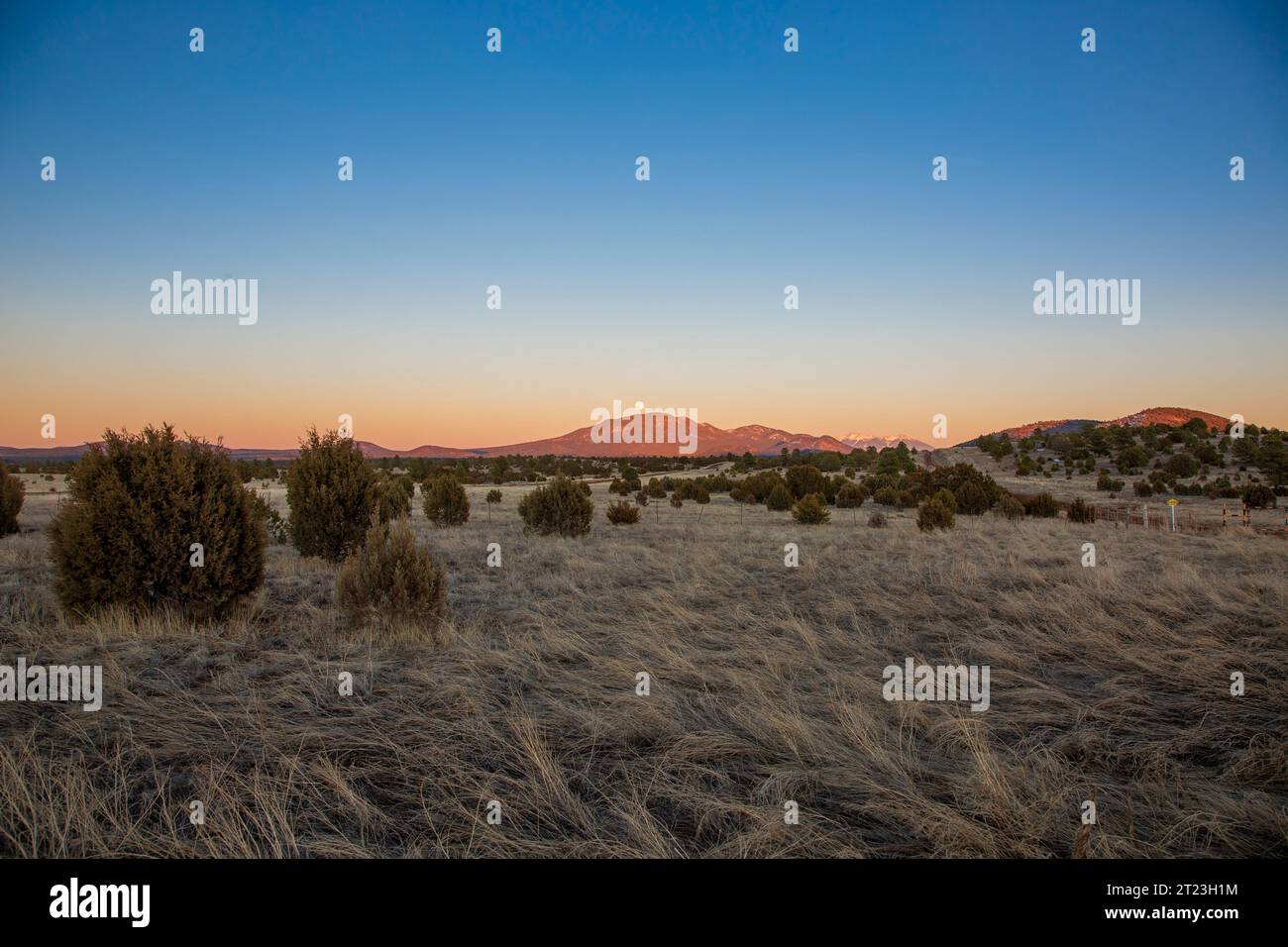 Full moon rises over Humphreys Peak near Grand Canyon in Arizona in the ...