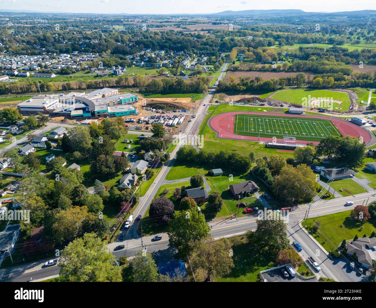 Aerial view construction site school hi-res stock photography and ...