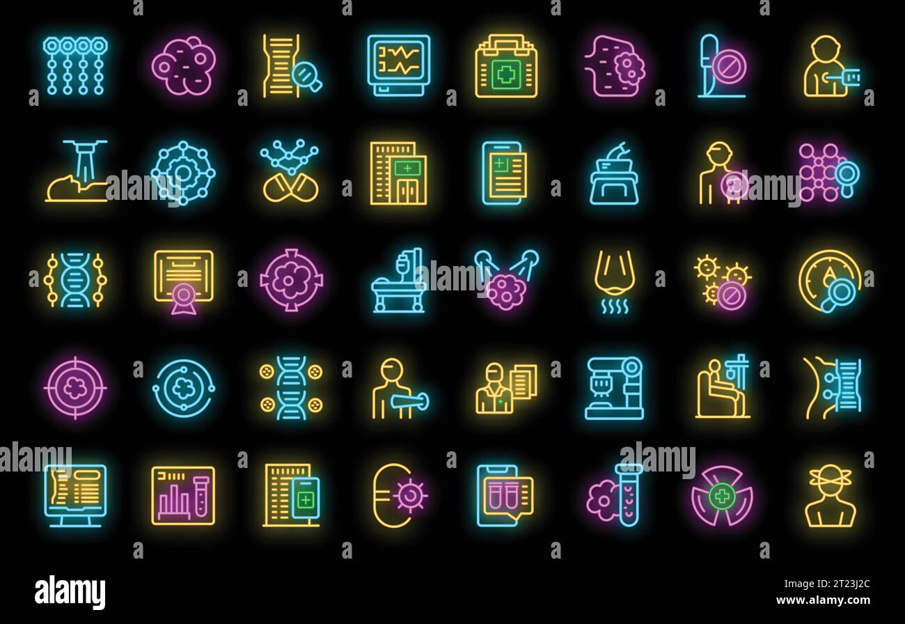 Precision medicine icons set outline vector. Medicine science. Dna ...