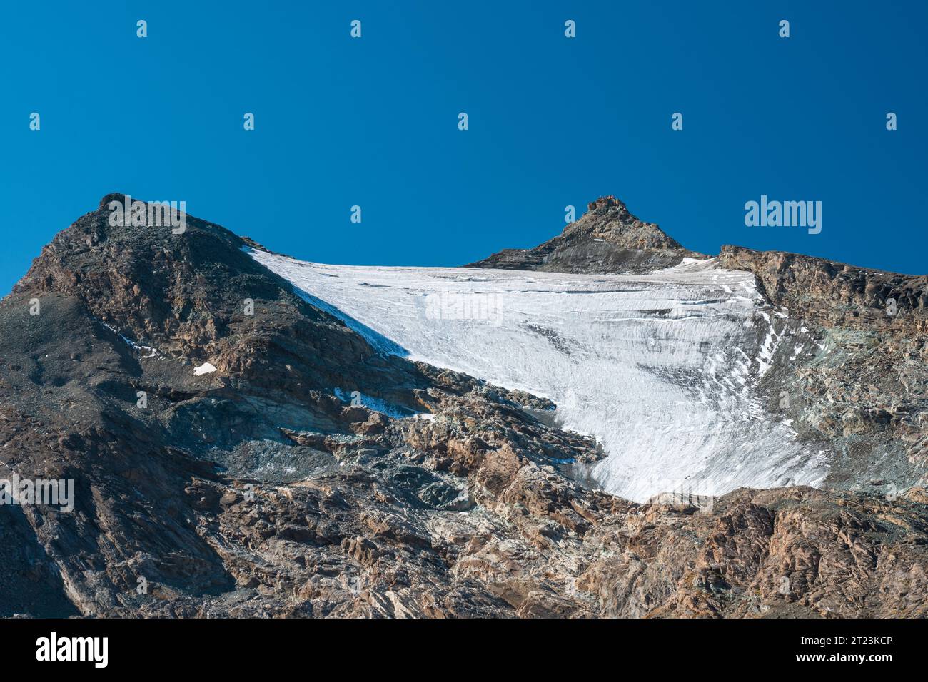 Basei rocky mountain summit and glacier, Gran Paradiso National Park ...