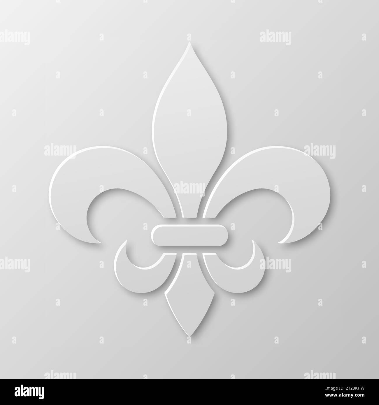 Vector Realistic Paper 3d Fleur De Lis Closeup on White Background ...