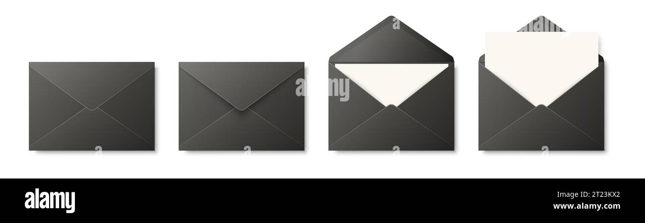 Vector Envelopes with Blank Letter. Folded, Unfolded Isolated Envelope ...
