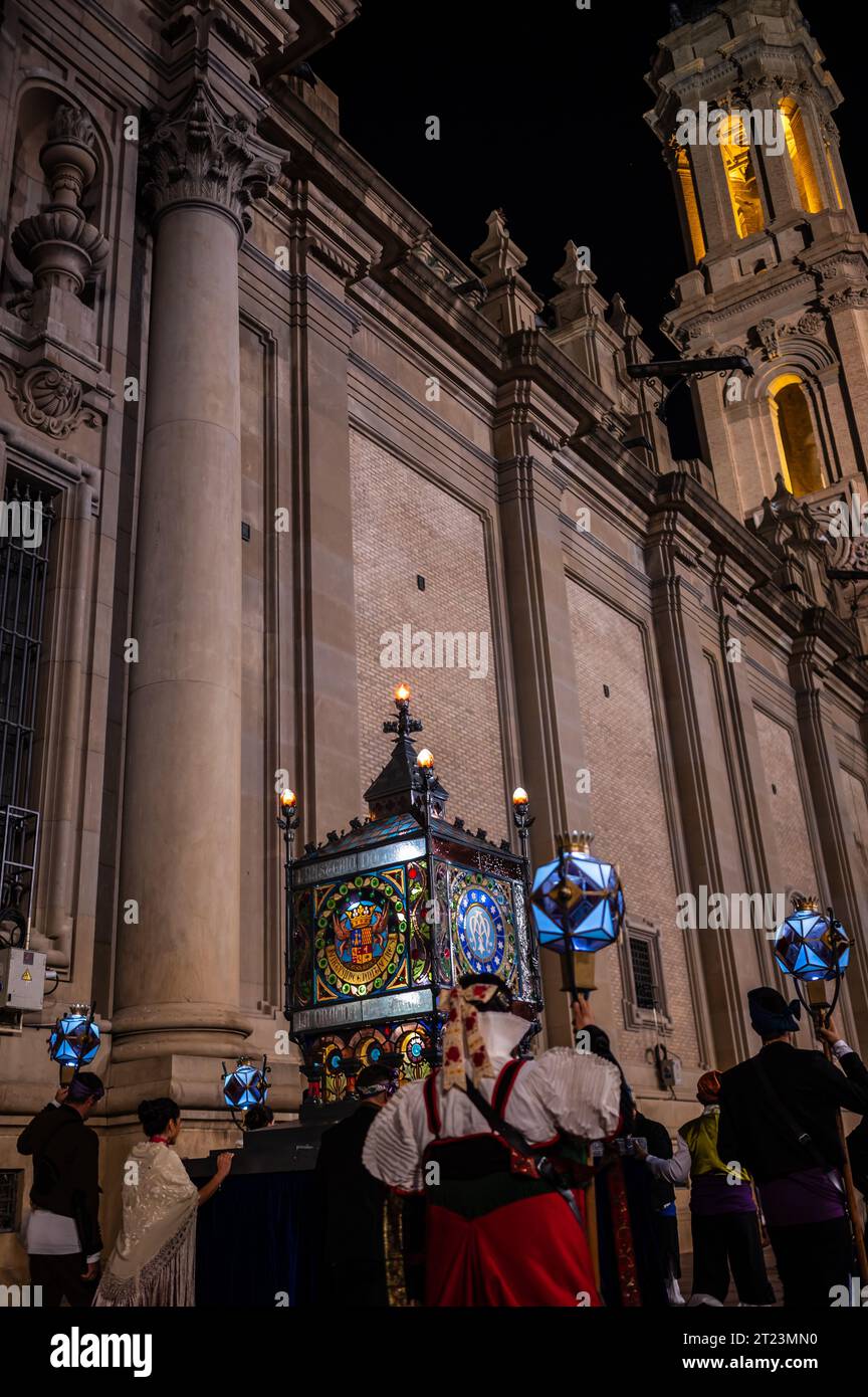 The Glass Rosary parade, or Rosario de Cristal, during the Fiestas del ...