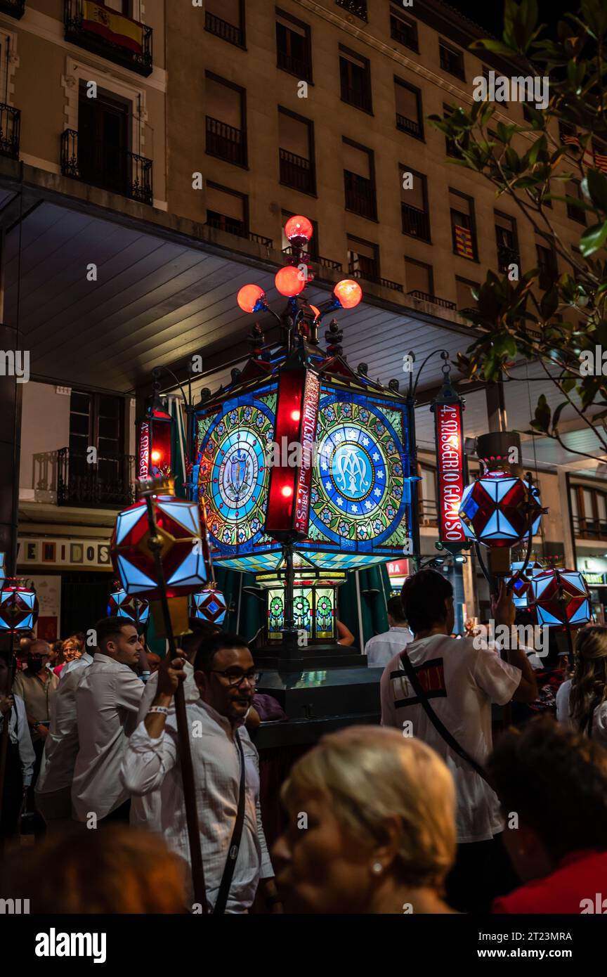 The Glass Rosary parade, or Rosario de Cristal, during the Fiestas del ...