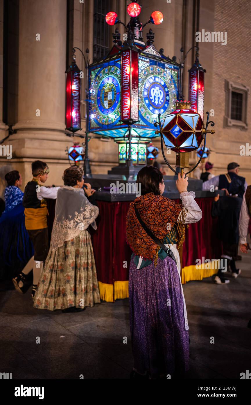 The Glass Rosary parade, or Rosario de Cristal, during the Fiestas del ...