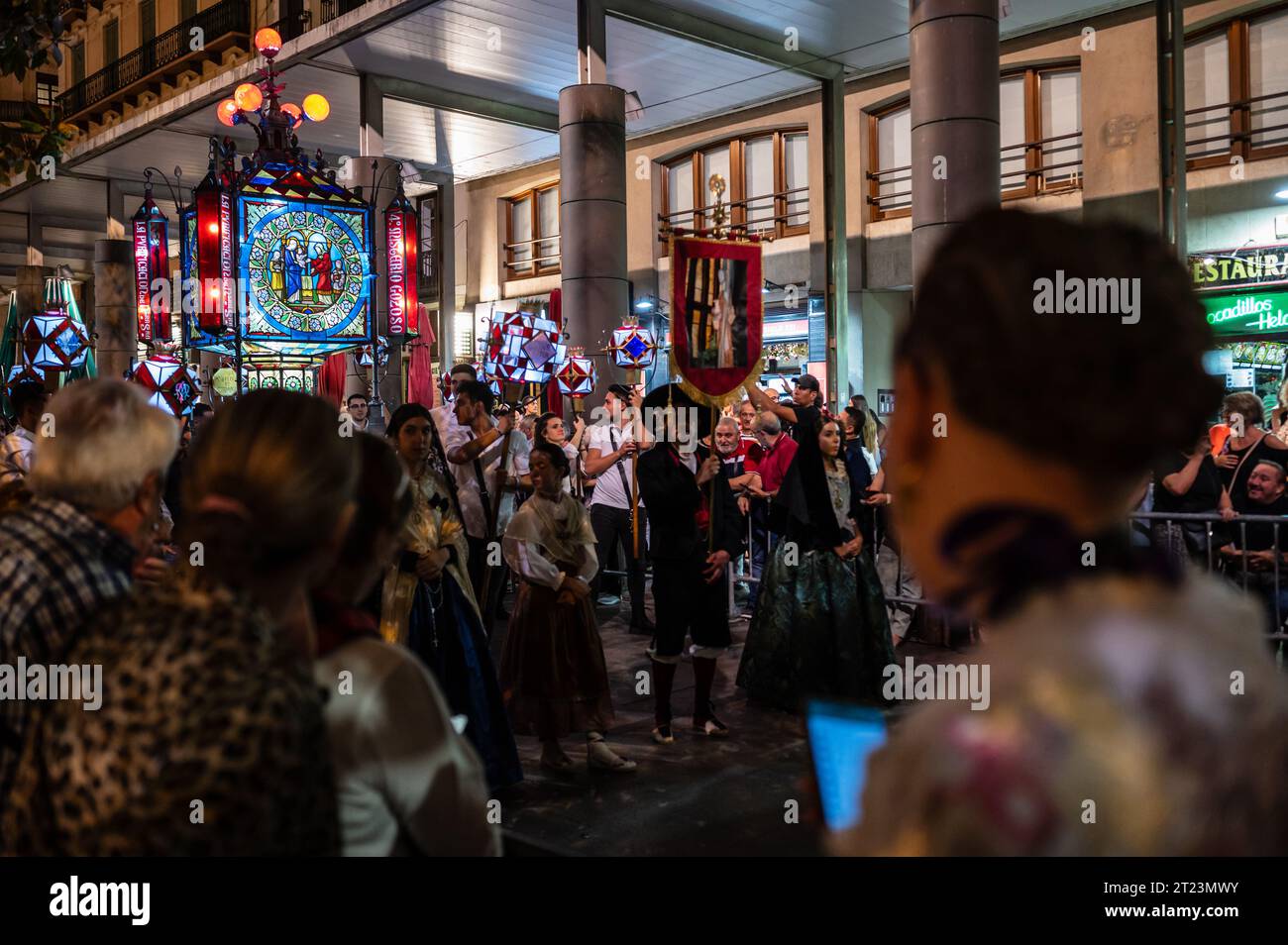 The Glass Rosary parade, or Rosario de Cristal, during the Fiestas del ...
