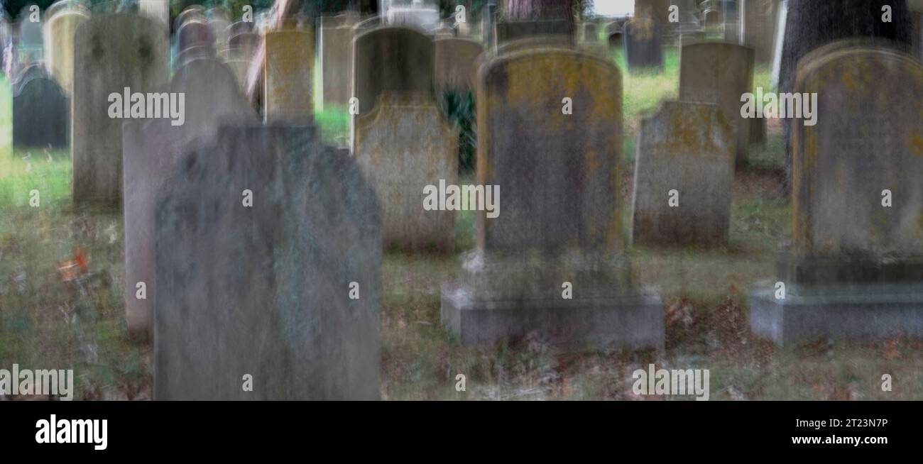 Abstract photo of hiAntique headstones at the village cemetery in ...