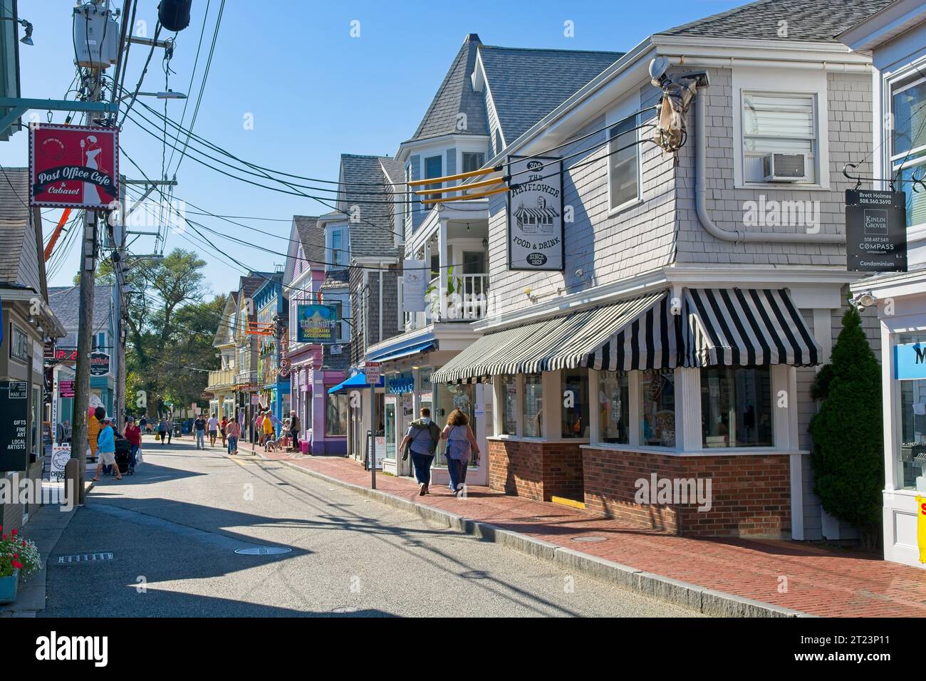 Provincetown, Massachusetts, USA — October 2023: Shops and tourists ...