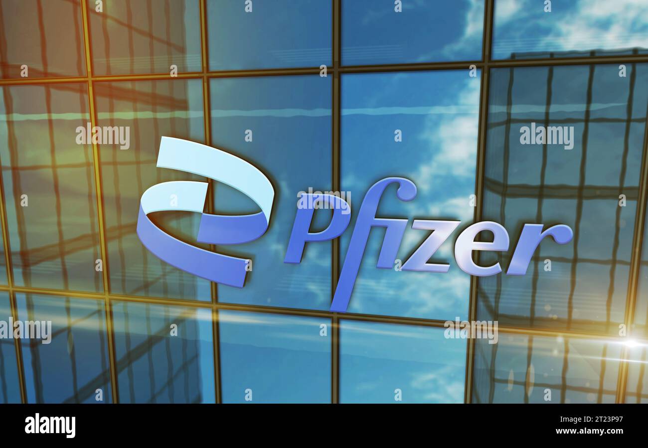New York, New York, October 15, 2023: Pfizer Incorporation headquarters ...