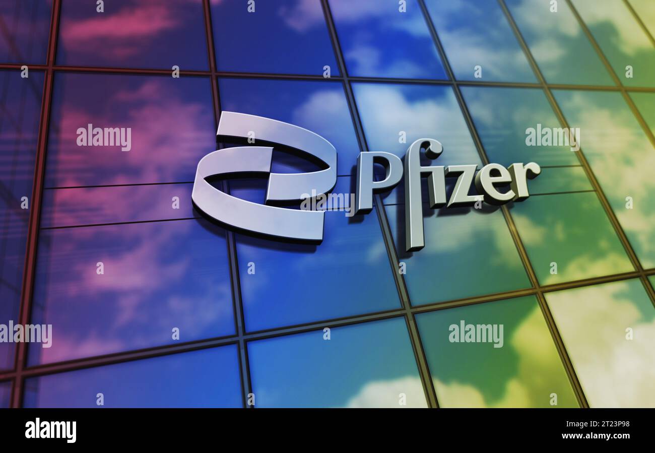 New York, New York, October 15, 2023: Pfizer Incorporation headquarters ...
