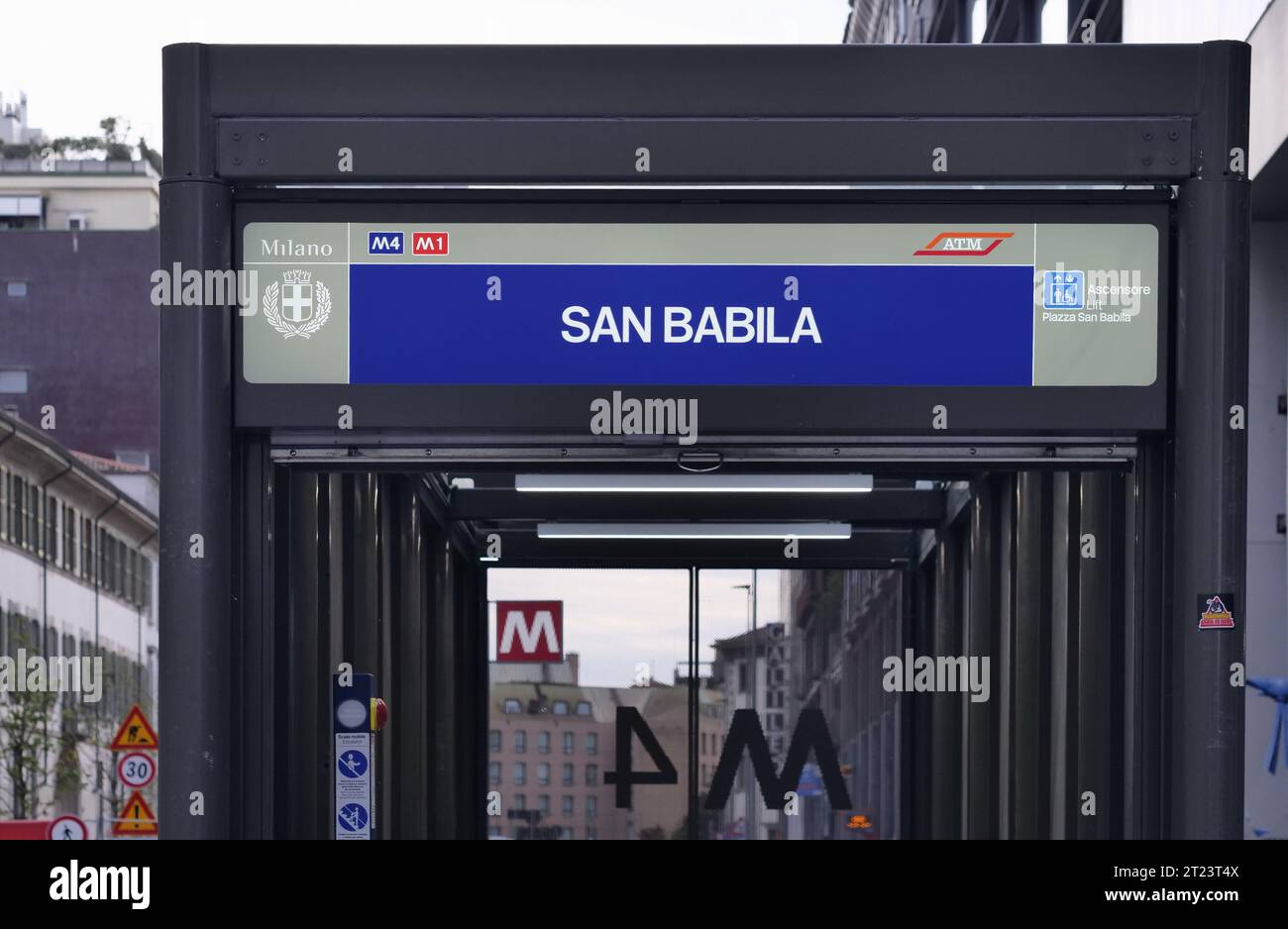 New metro station of San Babila. San Babila is a station on the Line 1 ...