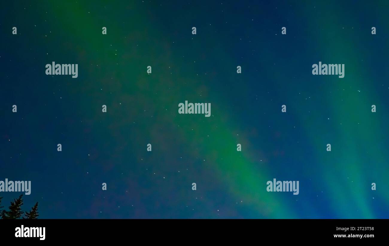 Green Rays of Northern Lights seen from Fairbanks, Alaska Stock Photo ...