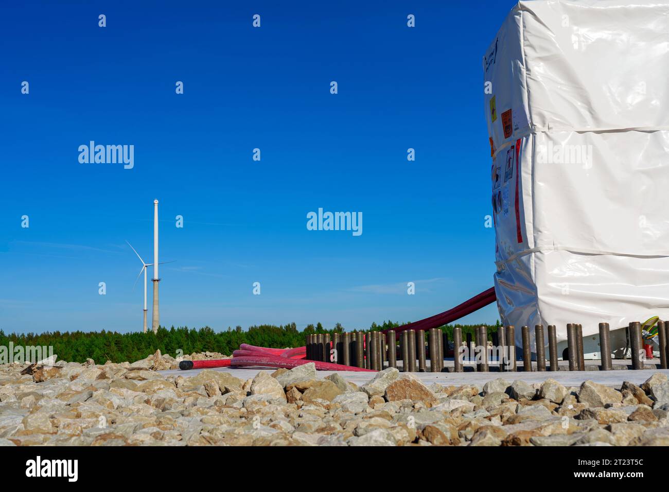 Installing First Heavy Components on Concrete Foundation for Future ...