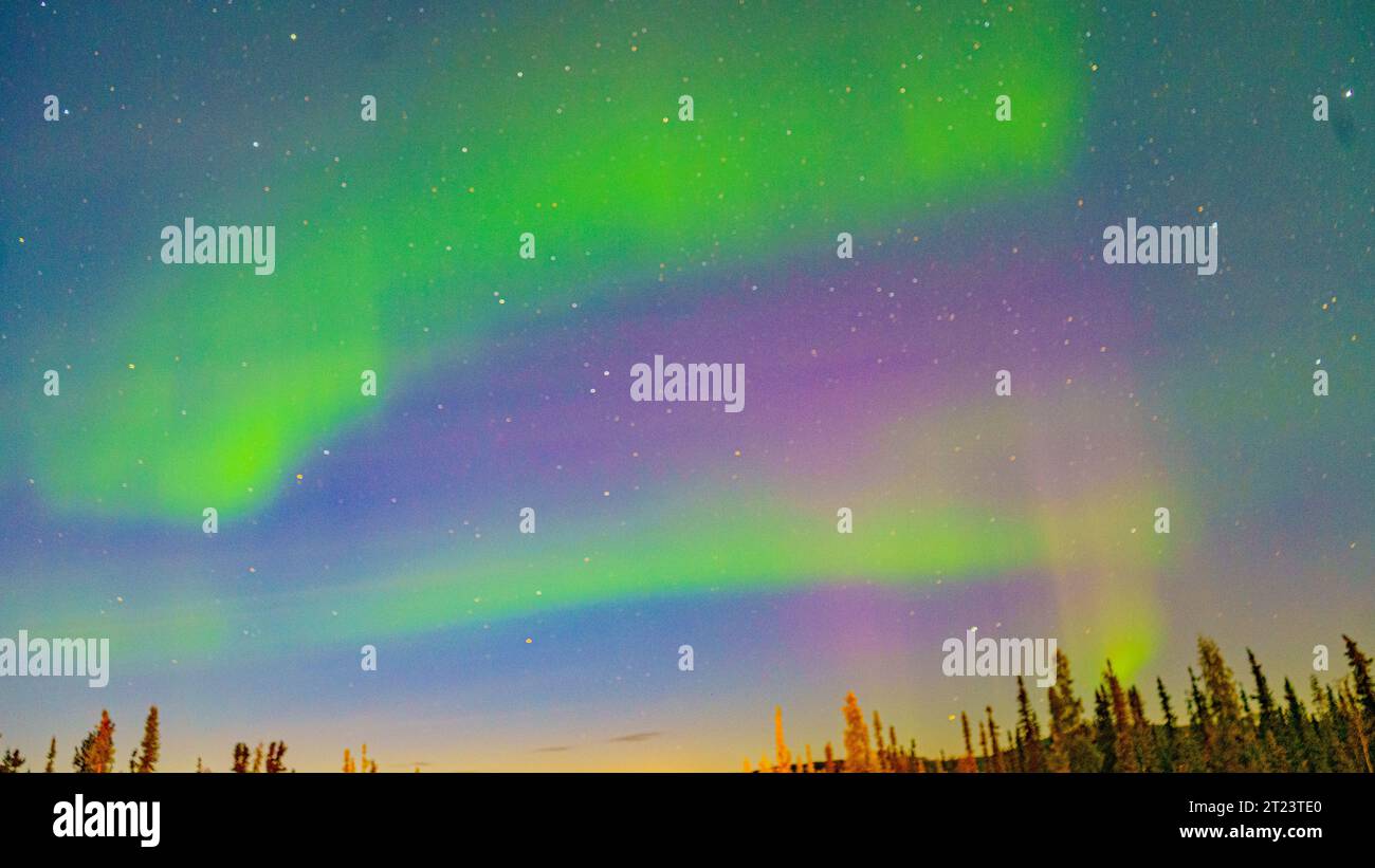 Multiple Rays of Northern Lights in Multiple Colors in Fairbanks ...