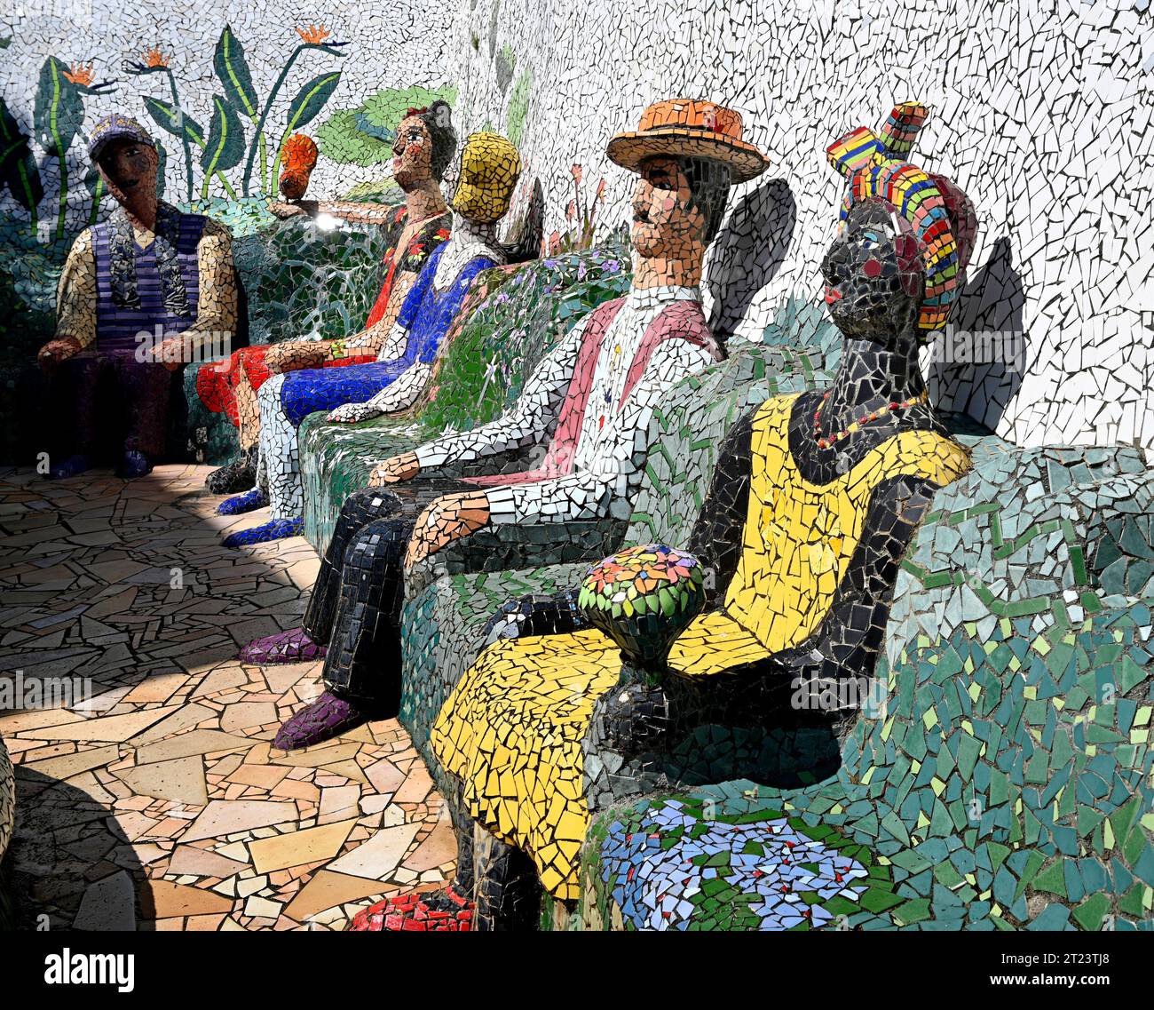 Christchurch, New Zealand - October 14, 2023; Colourful Mosiac People ...