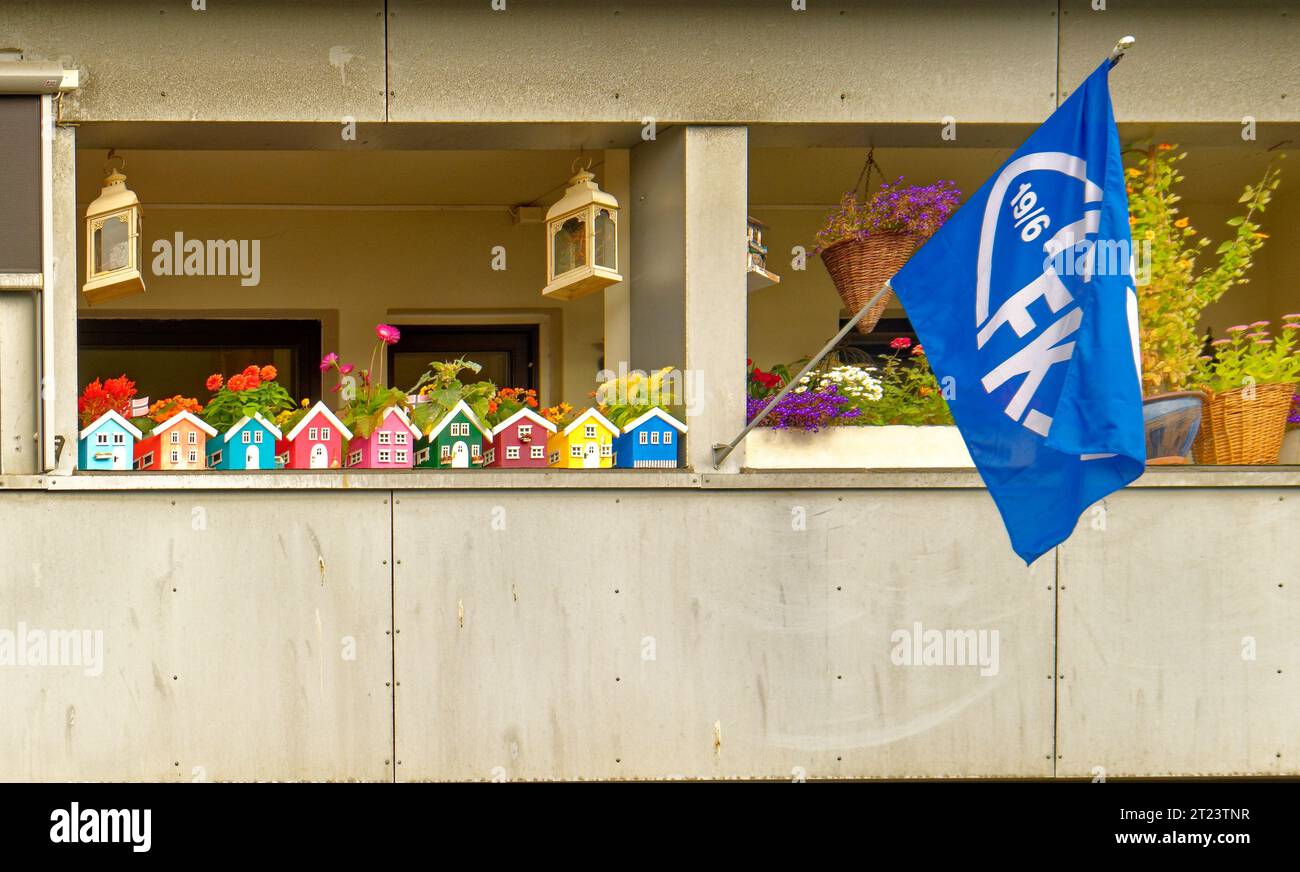 Row of Colorful House Models Stock Photo - Alamy