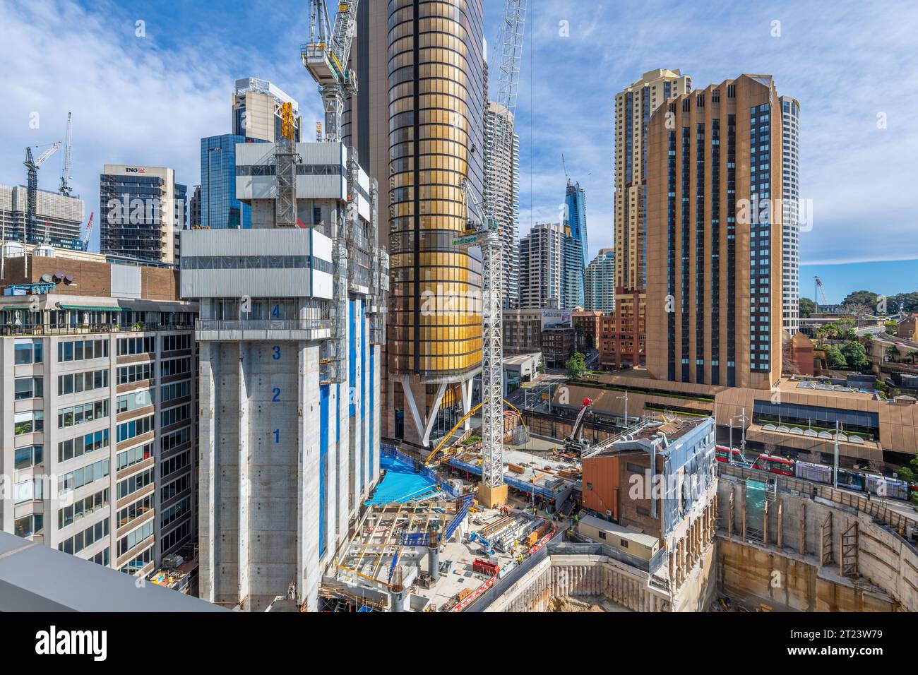 Sydney, Australia - August 4th 2020 - Photo of a massive construction ...